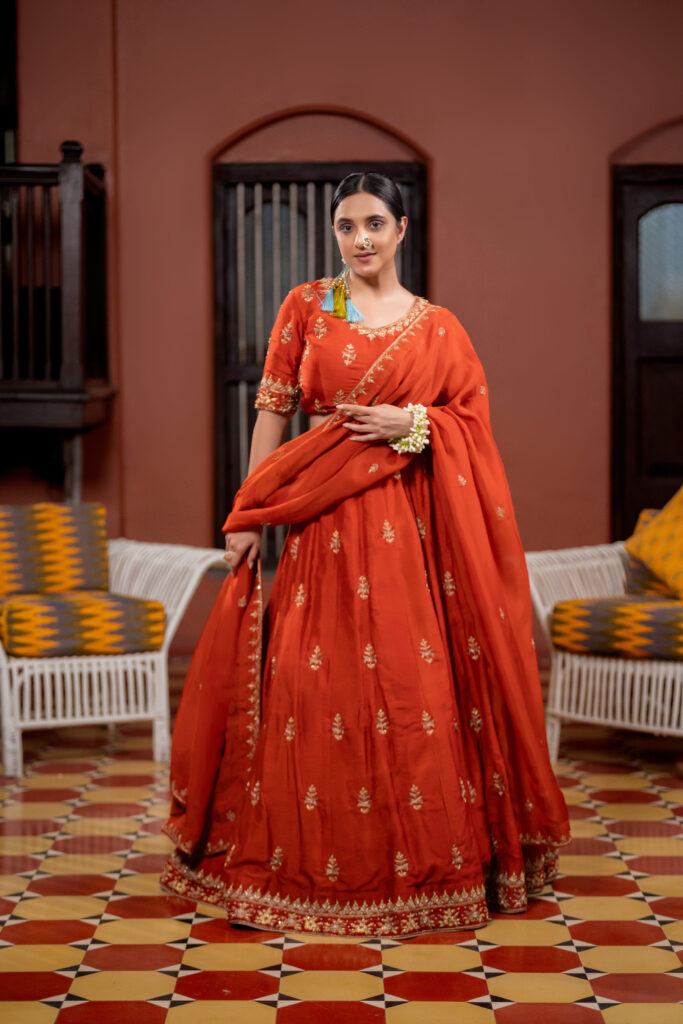 Orange Lehenga Choli - Aboli Bhatt